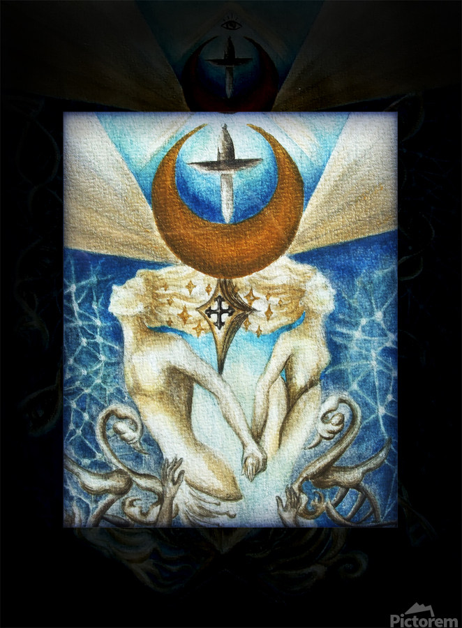 Moons of Amaterasu_detail black background by TheOn Wall Art