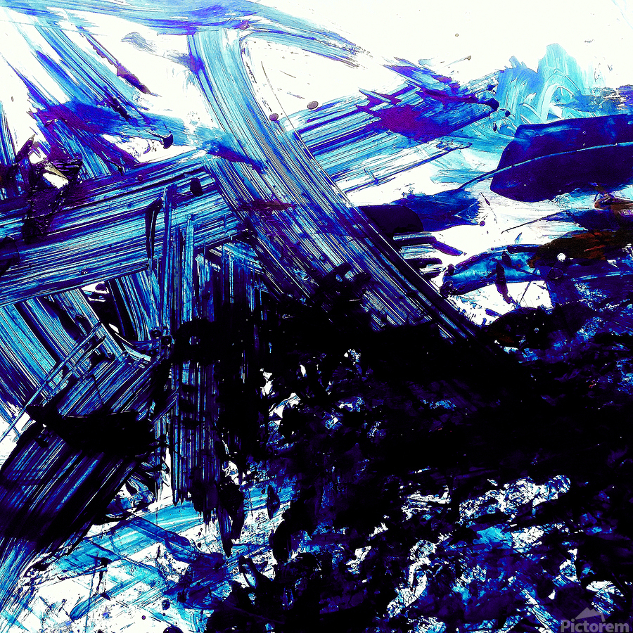 Abstract blue painting. by TAHDAINI Wall Art