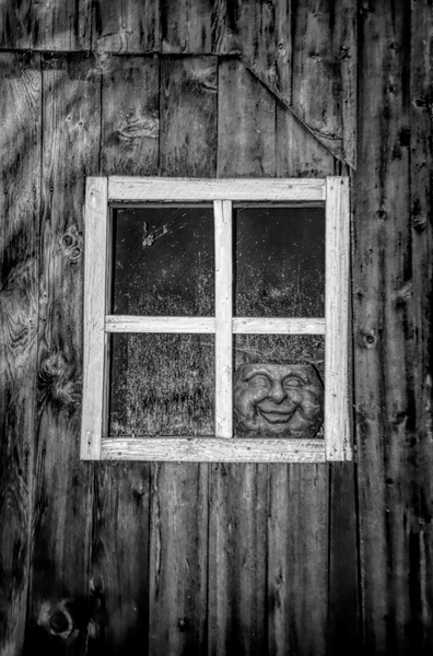 Creepy Face In The Window by Karen Silvestri Wall Art