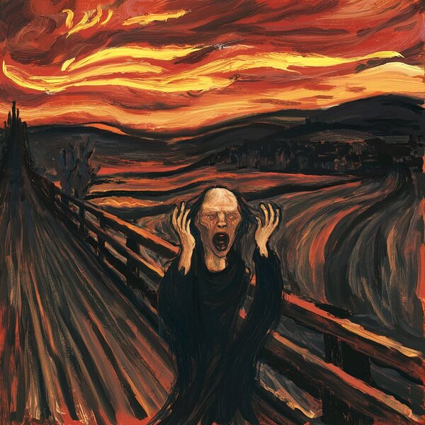 The Scream painting by ARFart Wall Art
