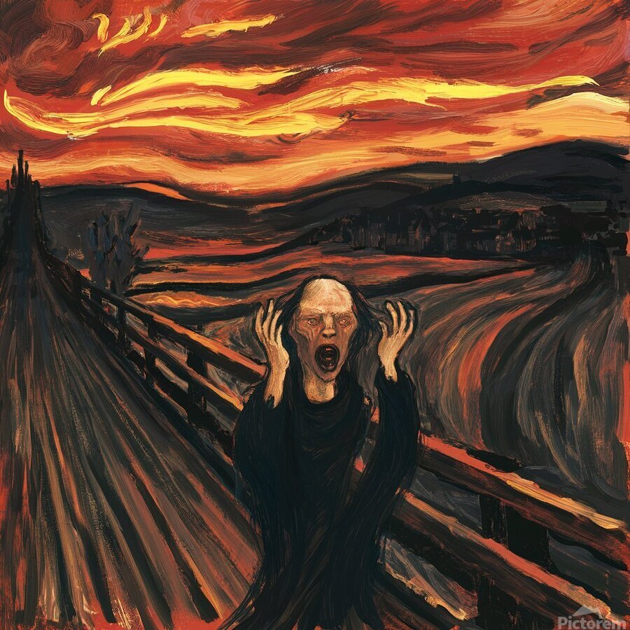 The Scream painting by ARFart Wall Art