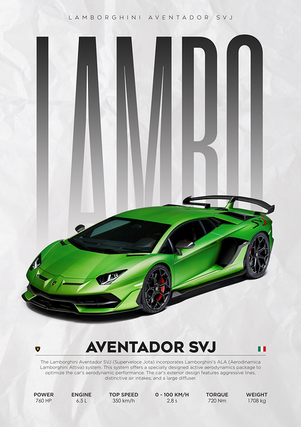 Lamborghini Aventador SVJ by Conceptual Photography Wall Art