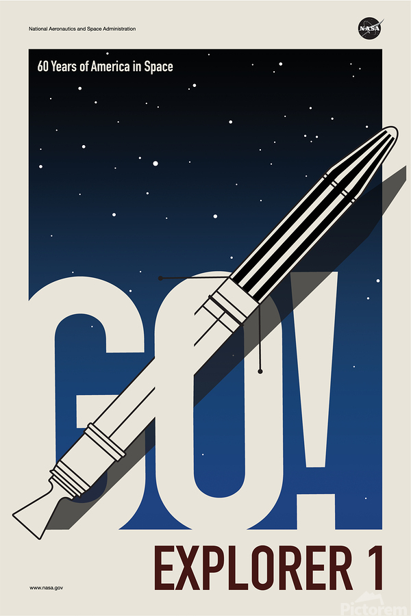 Explorer 1 NASA Poster by Conceptual Photography Wall Art