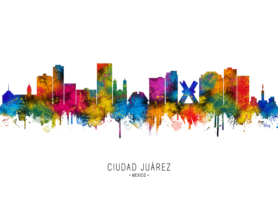 Ciudad Juarez Mexico Skyline by Towseef Dar Wall Art