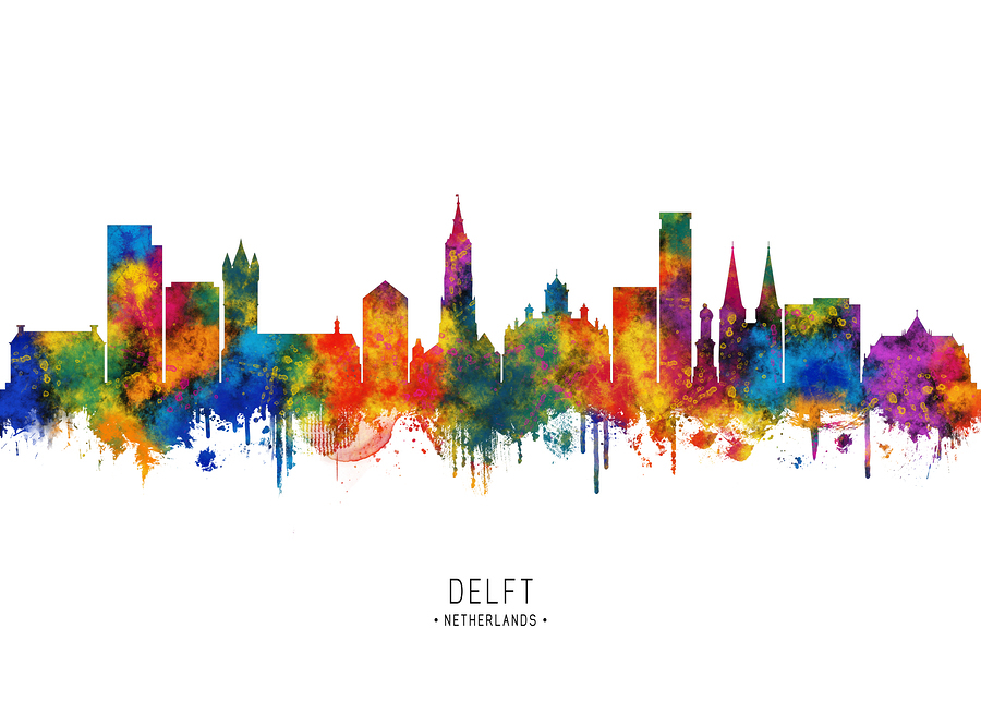 Delft Netherlands Skyline by Towseef Dar Wall Art