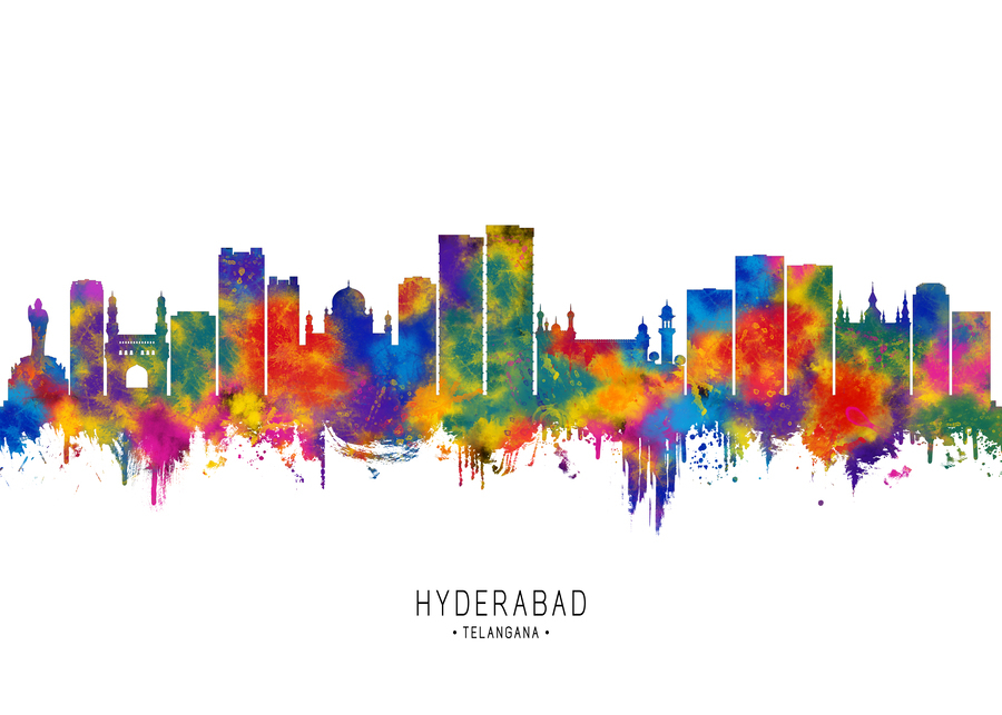 Hyderabad Telangana Skyline by Towseef Dar Wall Art