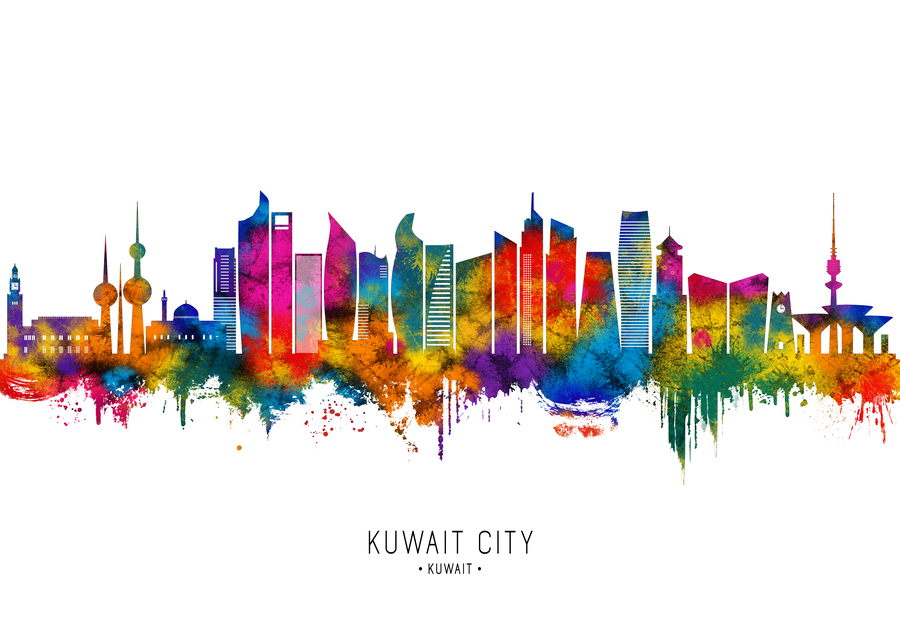 Kuwait City Kuwait Skyline by Towseef Dar Wall Art