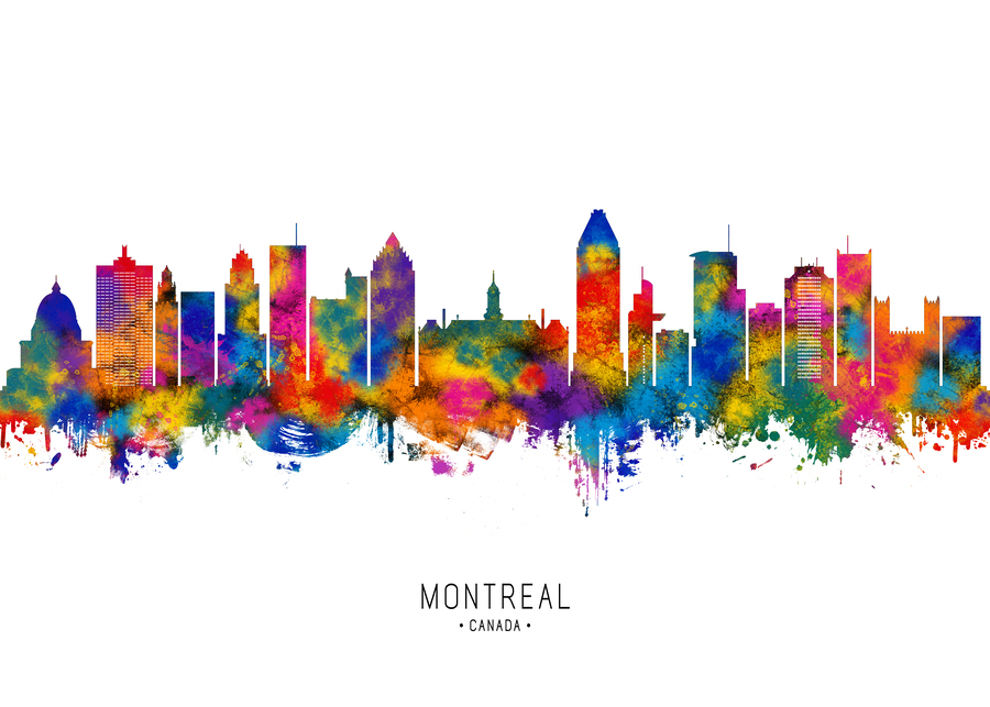 Montreal Canada Skyline by Towseef Dar Wall Art