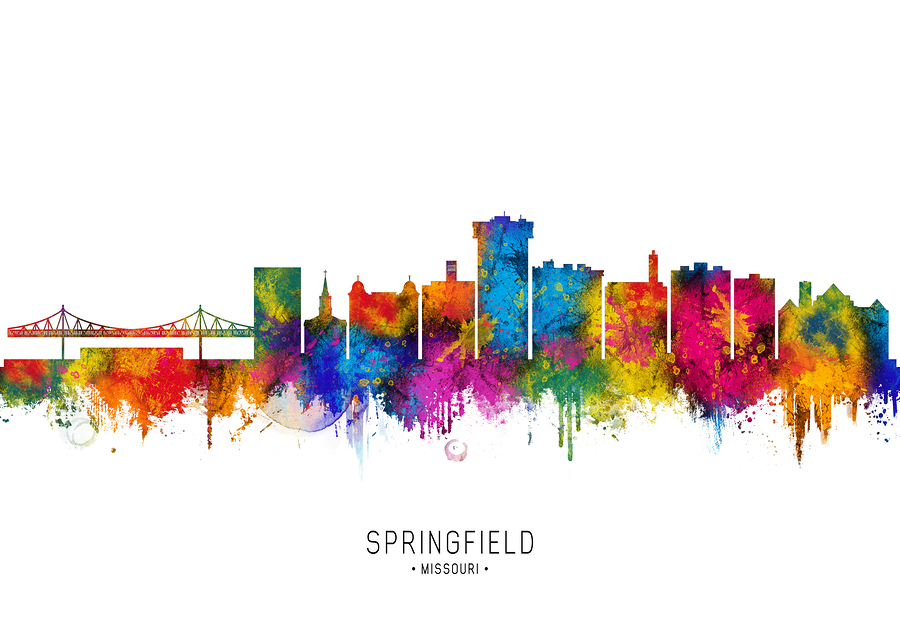 Springfield Missouri Skyline by Towseef Dar Wall Art