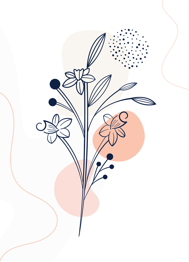 Minimal line art flowers. a by Towseef Dar Wall Art