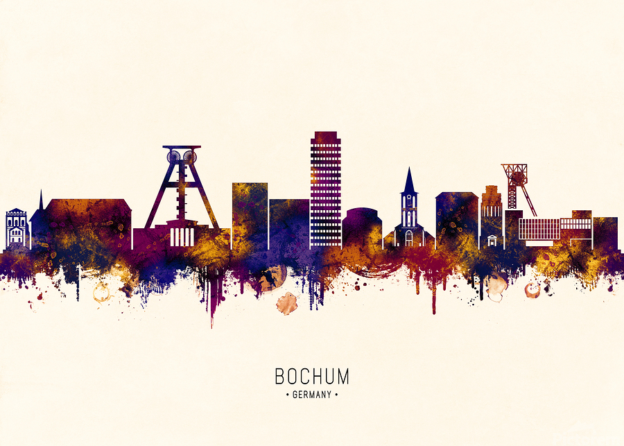 Bochum Germany Skyline by Towseef Dar Wall Art