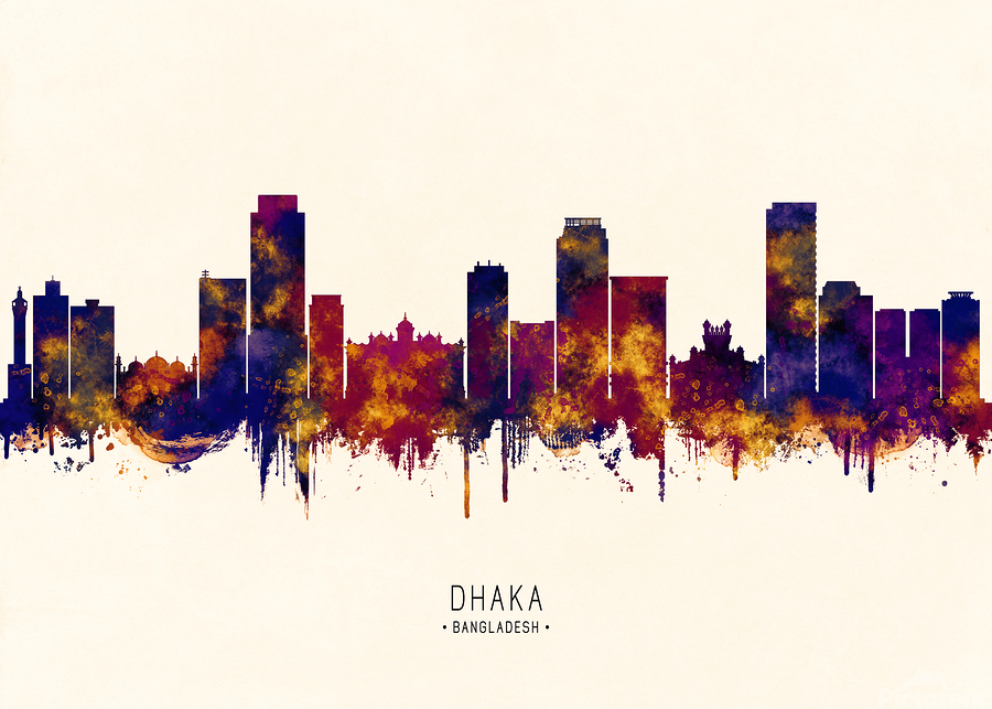Dhaka Bangladesh Skyline by Towseef Dar Wall Art