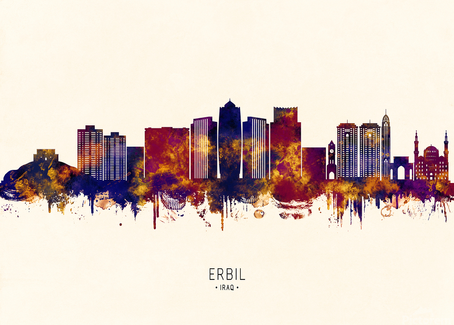 Erbil Iraq Skyline by Towseef Dar Wall Art