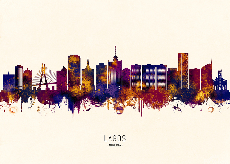 Lagos Nigeria Skyline by Towseef Dar Wall Art