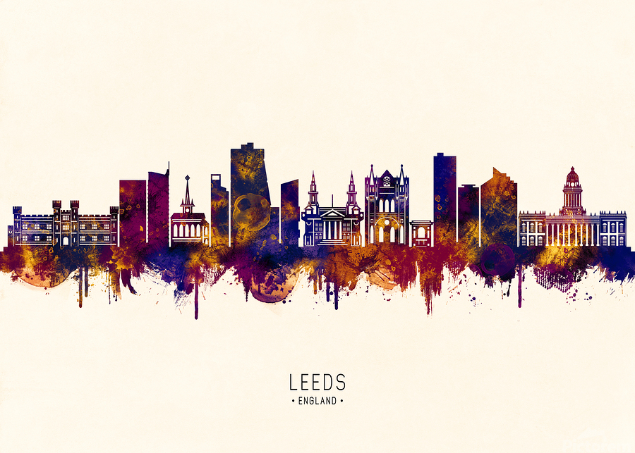 Leeds England Skyline by Towseef Dar Wall Art