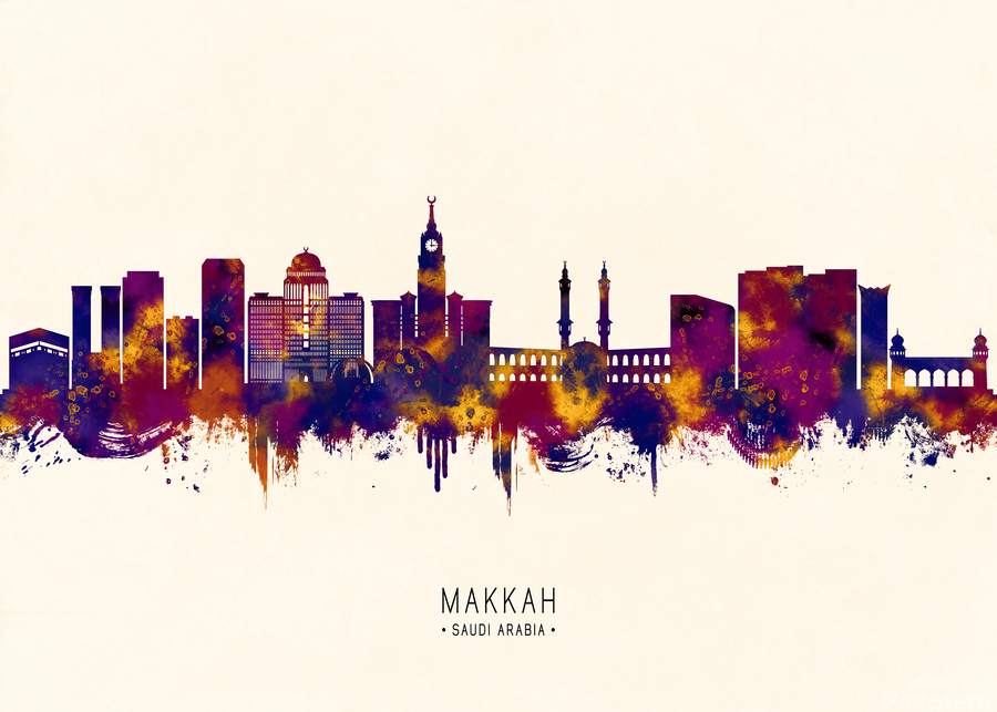 Mecca KSA Skyline by Towseef Dar Wall Art