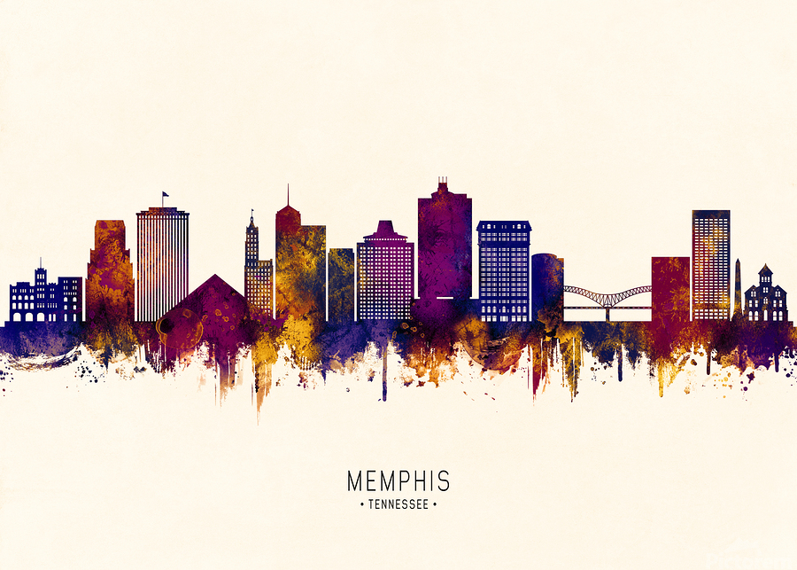 Memphis Tennessee Skyline by Towseef Dar Wall Art