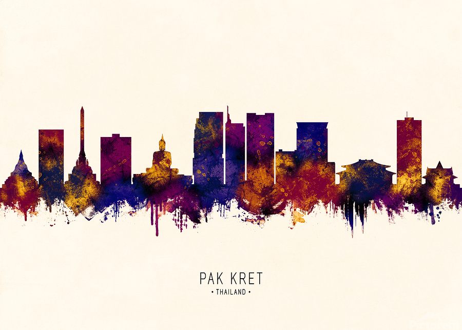 Pak Kret Thailand Skyline by Towseef Dar Wall Art