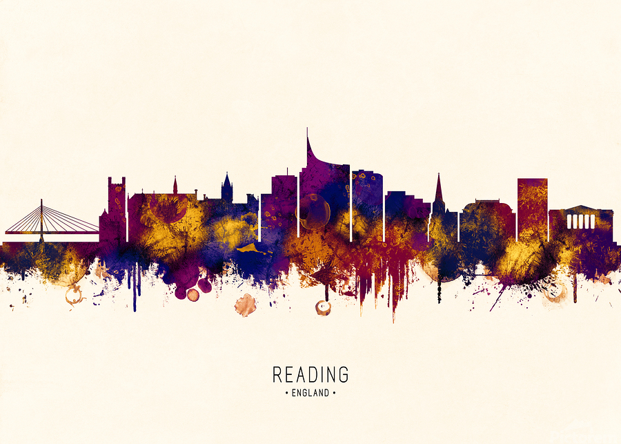 Reading England Skyline by Towseef Dar Wall Art