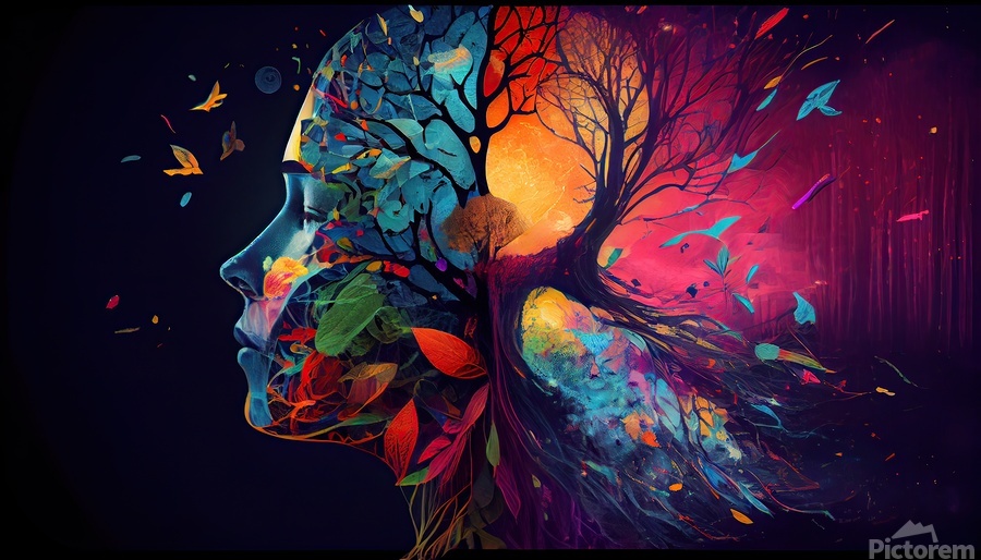 Spiritual Human brain by Towseef Dar Wall Art