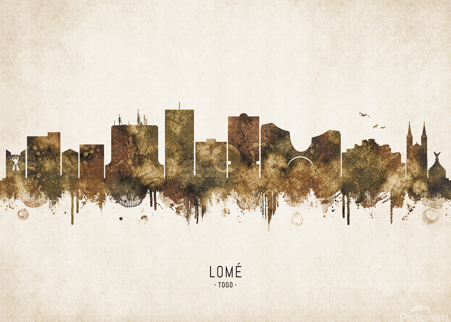 Lome Togo Cityscape Vintage by Towseef Dar Wall Art