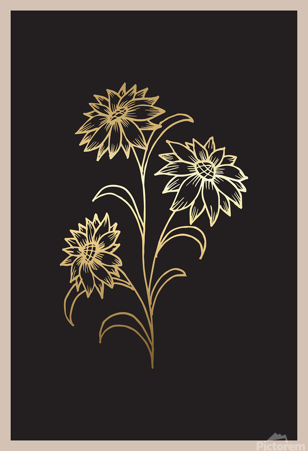 Gold Plant design. b by Towseef Dar Wall Art