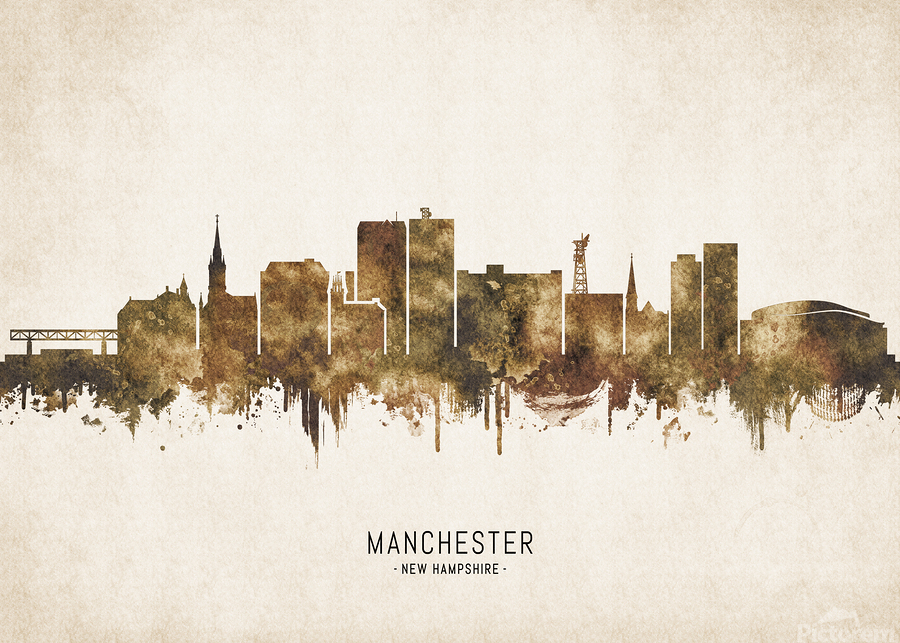 Manchester USA Cityscape Vintage by Towseef Dar Wall Art