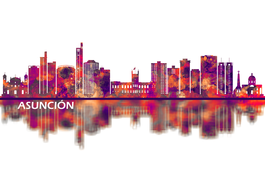 Asuncion Paraguay Skyline by Towseef Dar Wall Art