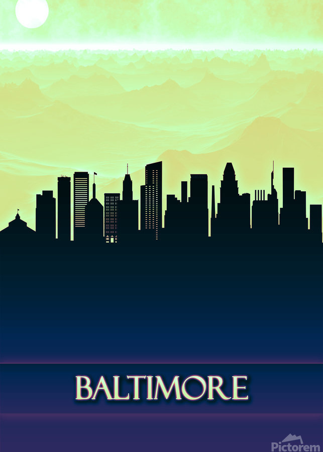 Baltimore City Skyline by Towseef Dar Wall Art