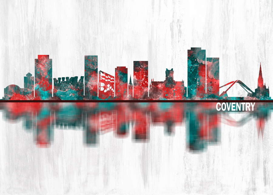 Coventry England Skyline by Towseef Dar Wall Art