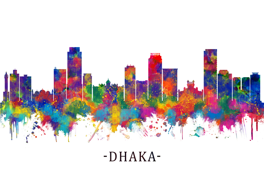 Dhaka Bangladesh Skyline by Towseef Dar Wall Art