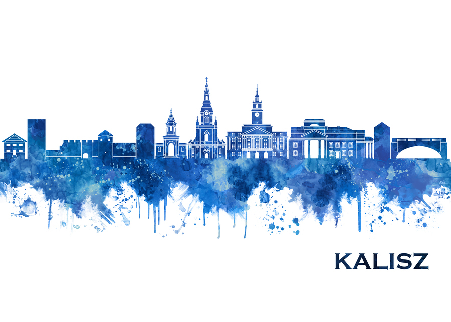 Kalisz Poland Skyline Blue by Towseef Dar Wall Art