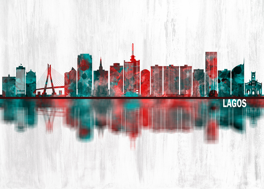 Lagos Nigeria Skyline by Towseef Dar Wall Art