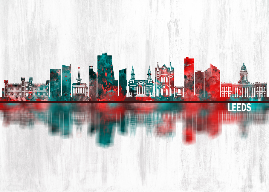 Leeds England Skyline by Towseef Dar Wall Art