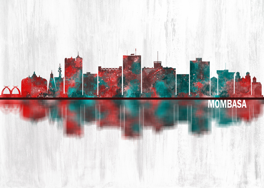 Mombasa Kenya Skyline by Towseef Dar Wall Art