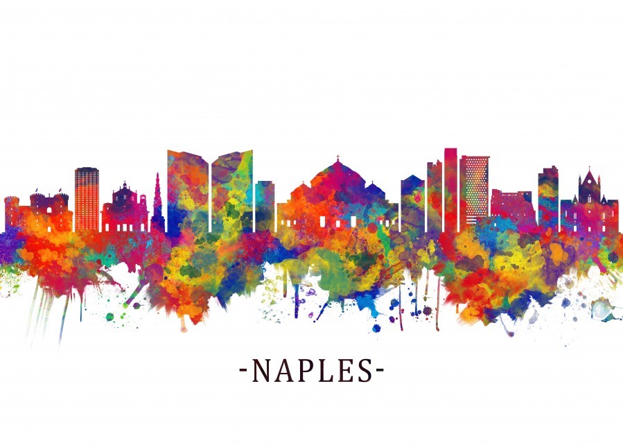 Naples Italy Skyline by Towseef Dar Wall Art