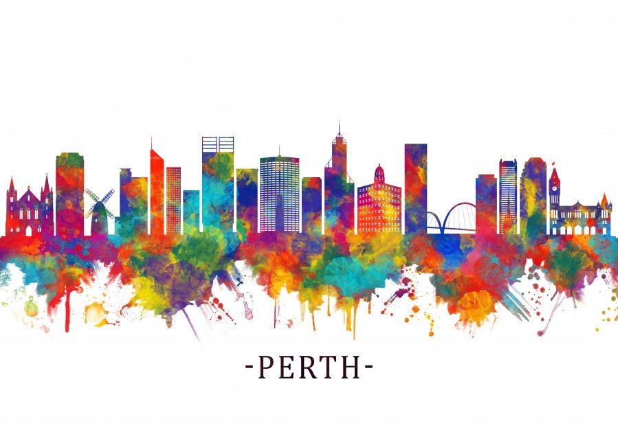 Perth Australia Skyline by Towseef Dar Wall Art