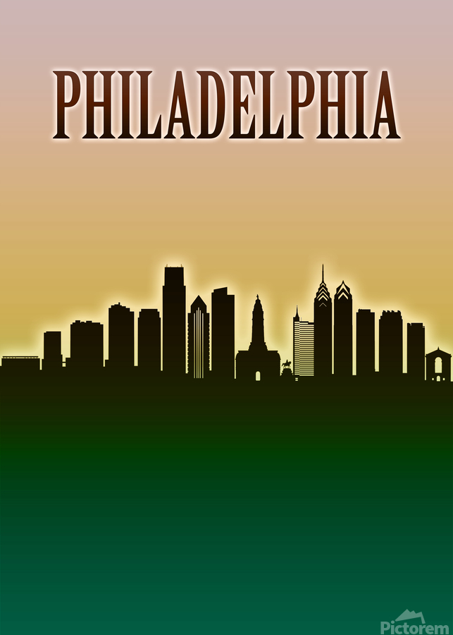 Philadelphia Skyline Minimal by Towseef Dar Wall Art
