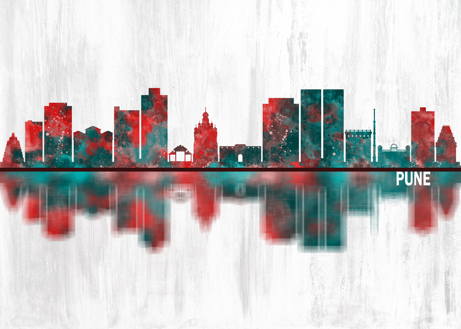 Pune Maharashtra Skyline by Towseef Dar Wall Art