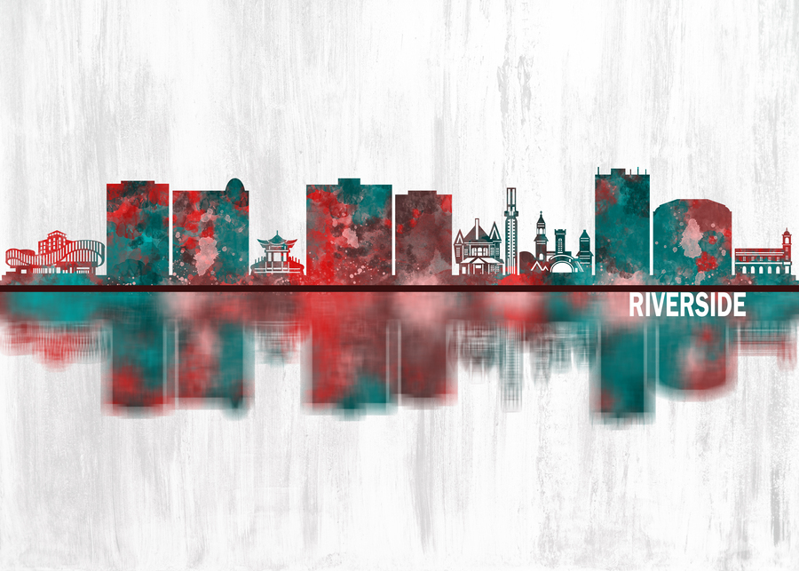 Riverside California Skyline by Towseef Dar Wall Art