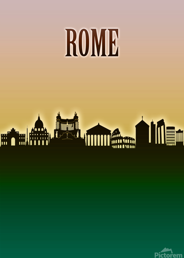Rome Skyline Minimal by Towseef Dar Wall Art