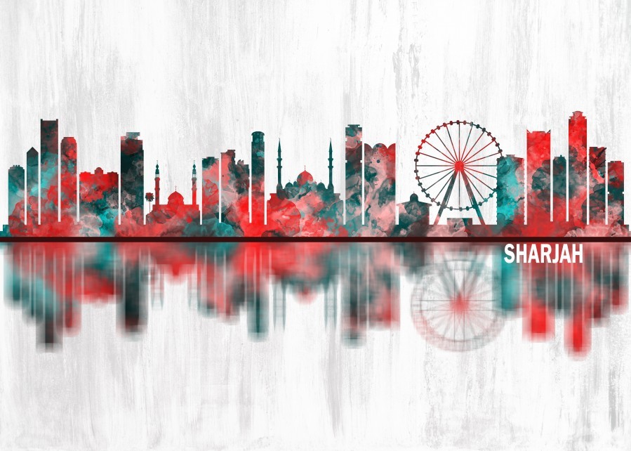 Sharjah UAE Skyline by Towseef Dar Wall Art