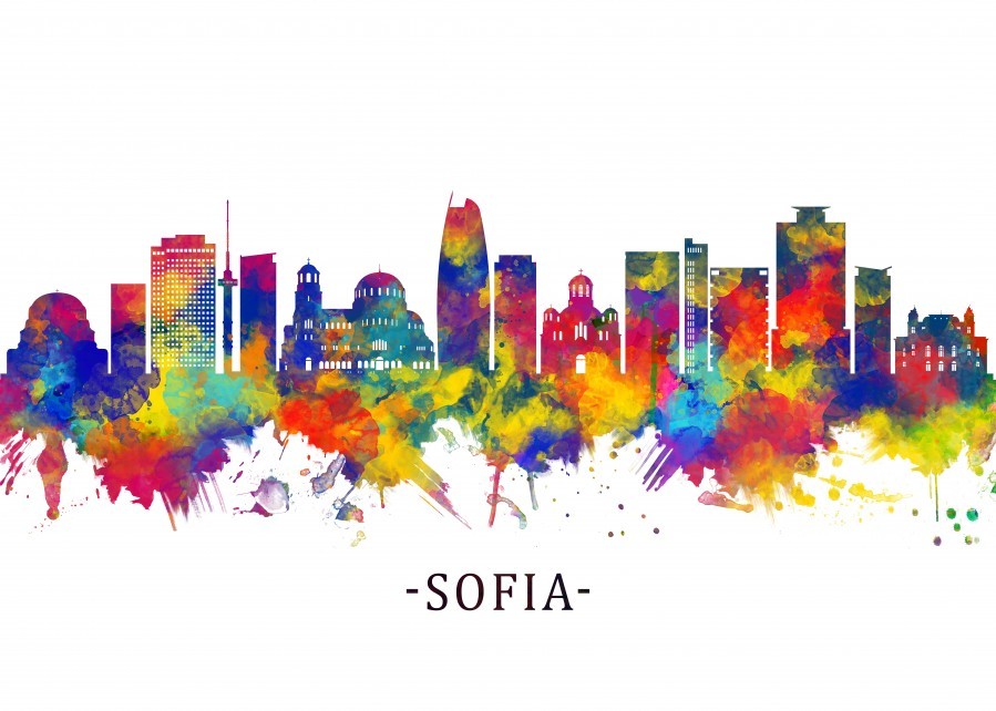 Sofia Bulgaria Skyline by Towseef Dar Wall Art
