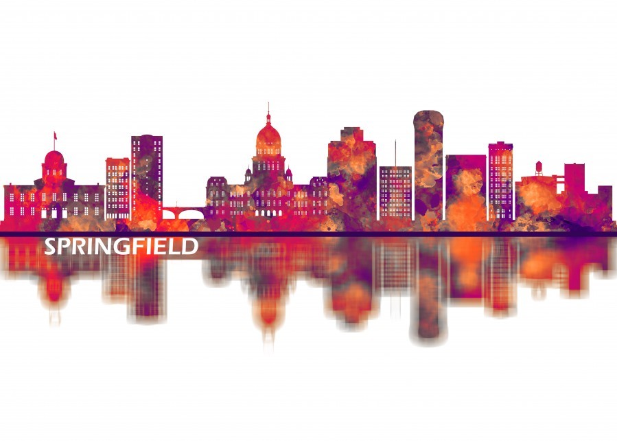 Springfield Illinois Skyline by Towseef Dar Wall Art