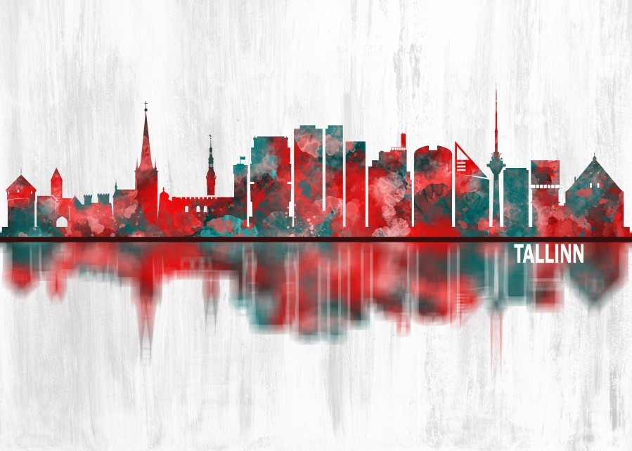 Tallinn Skyline by Towseef Dar Wall Art