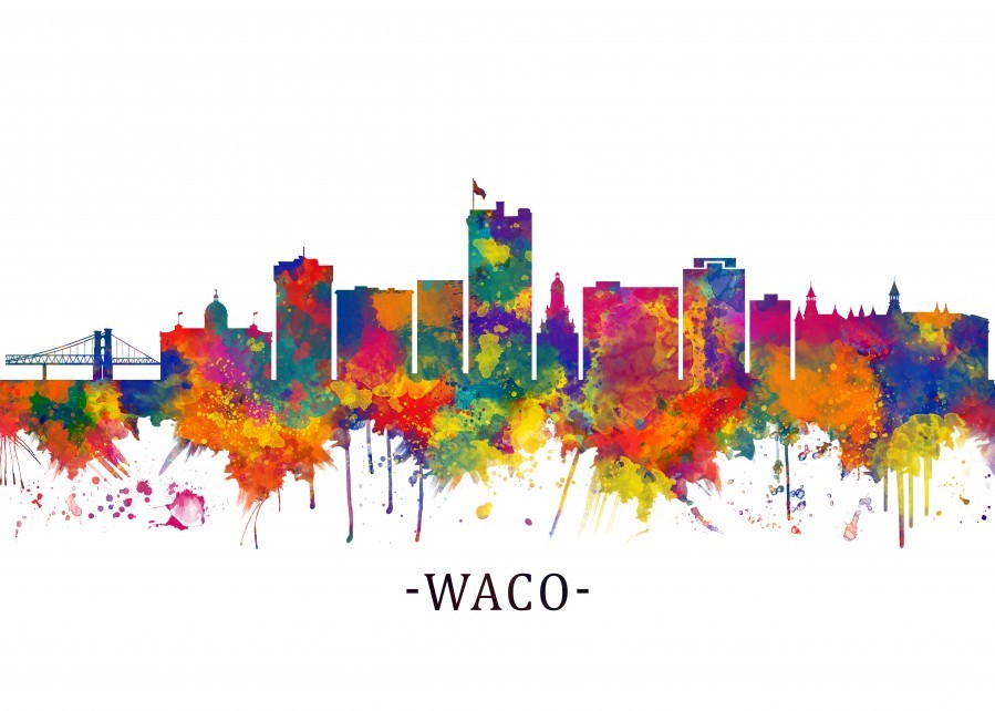 Waco Texas Skyline by Towseef Dar Wall Art