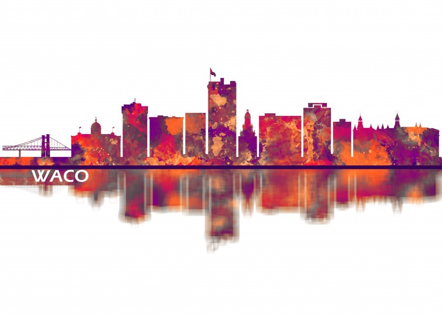 Waco Texas Skyline by Towseef Dar Wall Art