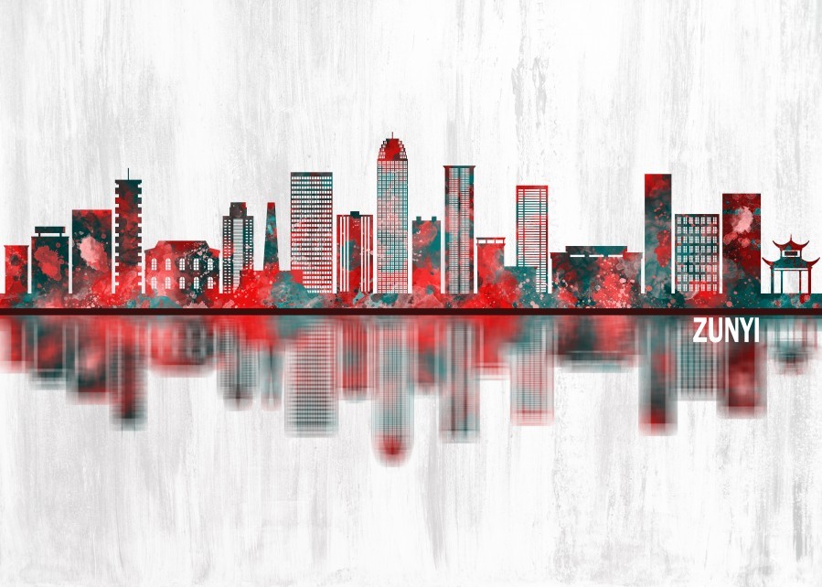 Zunyi China Skyline by Towseef Dar Wall Art
