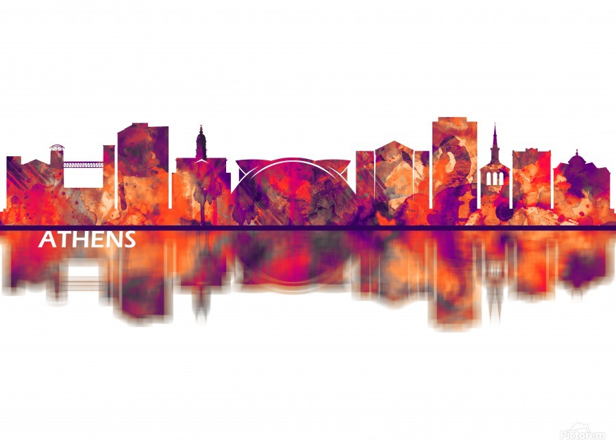 Athens Georgia Skyline by Towseef Dar Wall Art