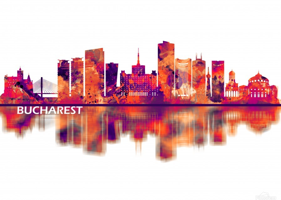 Bucharest Romania Skyline by Towseef Dar Wall Art